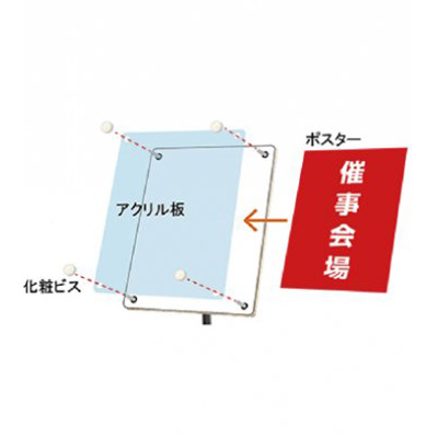 【スタンド看板】インフォメーションアクリルスタンド80 A3縦 ホワイト INFA80-A3TW | 看板の激安通販ならサインシティ